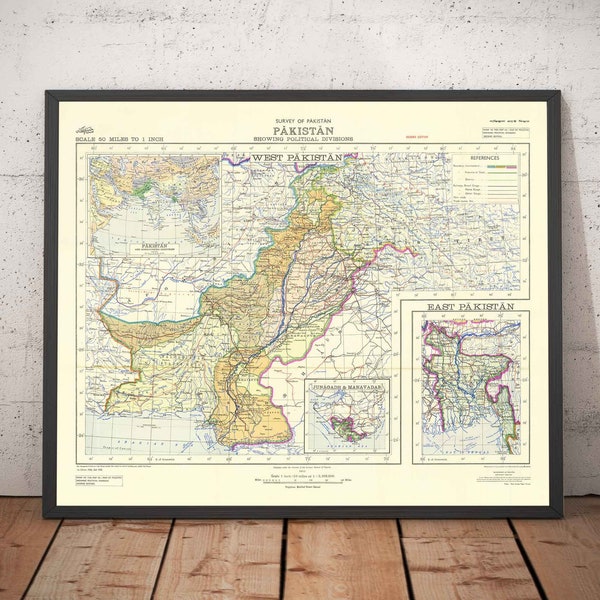 Old Maps of Pakistan - Etsy