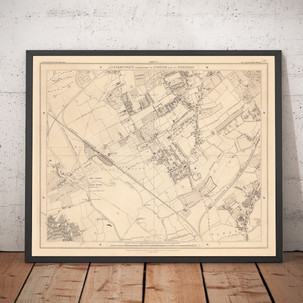 Old Map of East London Walthamstow - Etsy