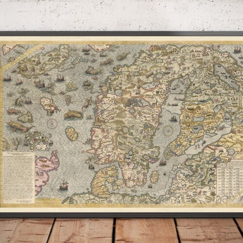 The 1539 Carta Marina by Olaus Magnus - Etsy