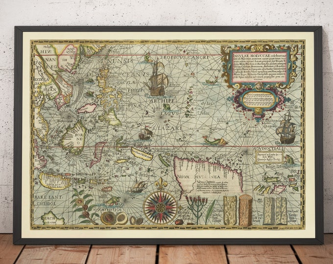 INDONESIA Old Map of Malay Archipelago LARGE Original 1886 Antique ...