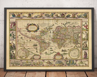 Old World Map With Monsters - Etsy UK