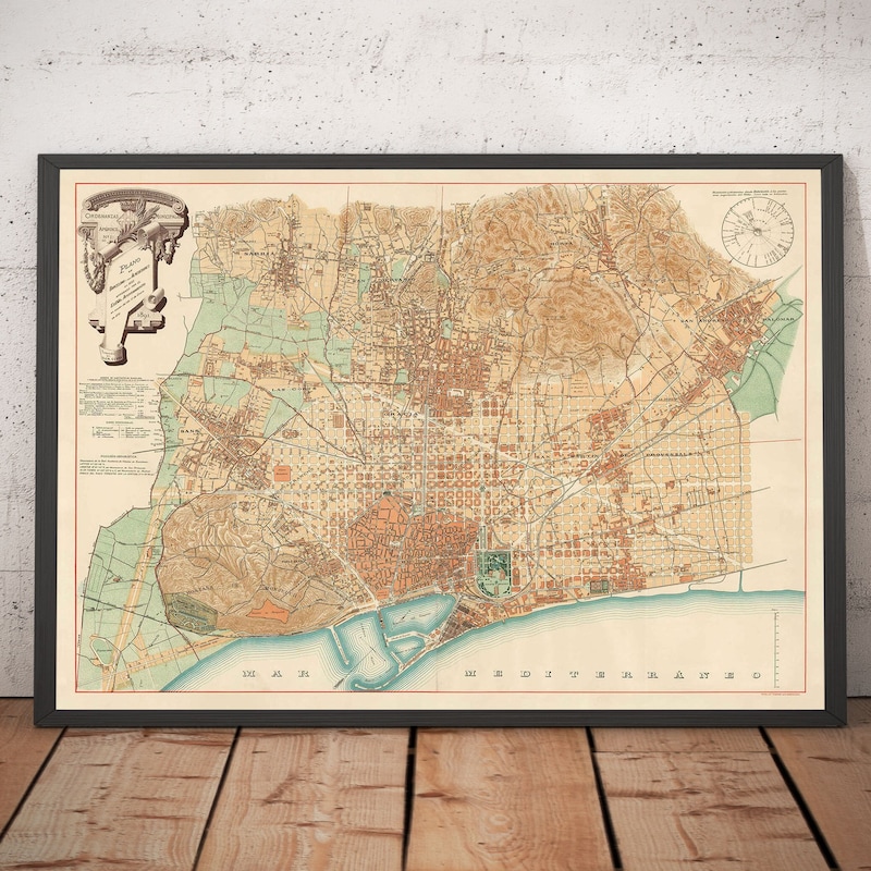 Framed Barcelona Gothic Quarter Art - Etsy