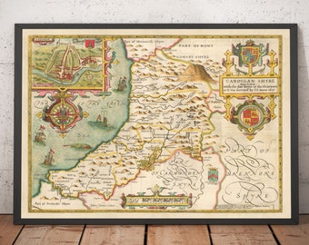 Old Map of Devon 1611 by John Speed Plymouth Exeter | Etsy UK