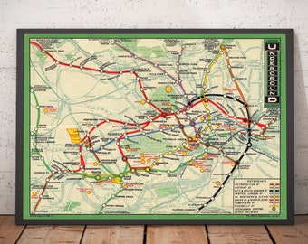 Rare Old London Underground Tube Map 1922 Framed or Unframed | Etsy UK