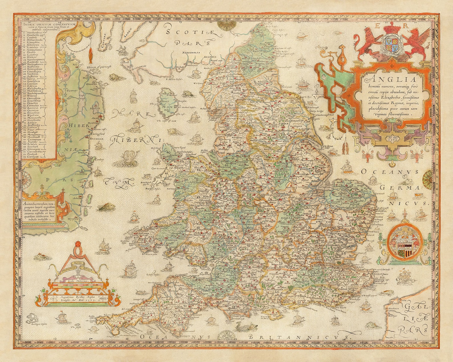 Old Map of England & Wales 1579 by Saxton First Printed Map - Etsy UK