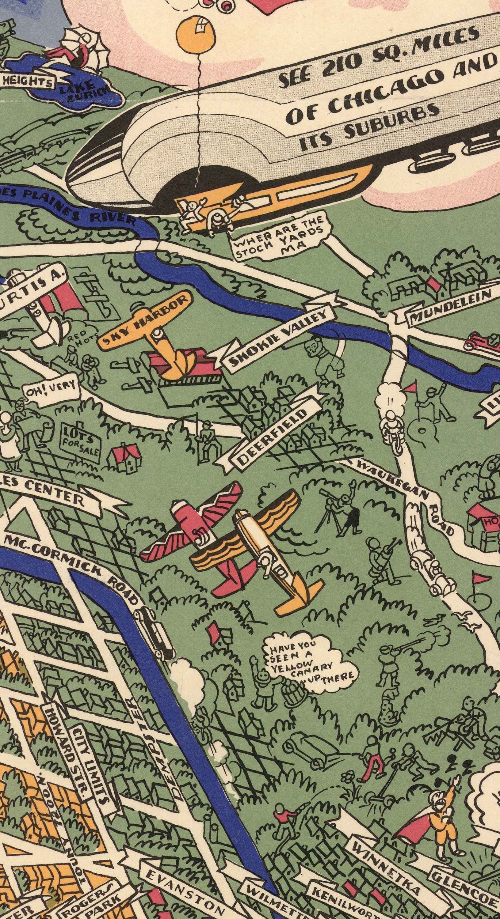Old Map of Chicago 1931 Birdseye Map of Downtown Grant - Etsy