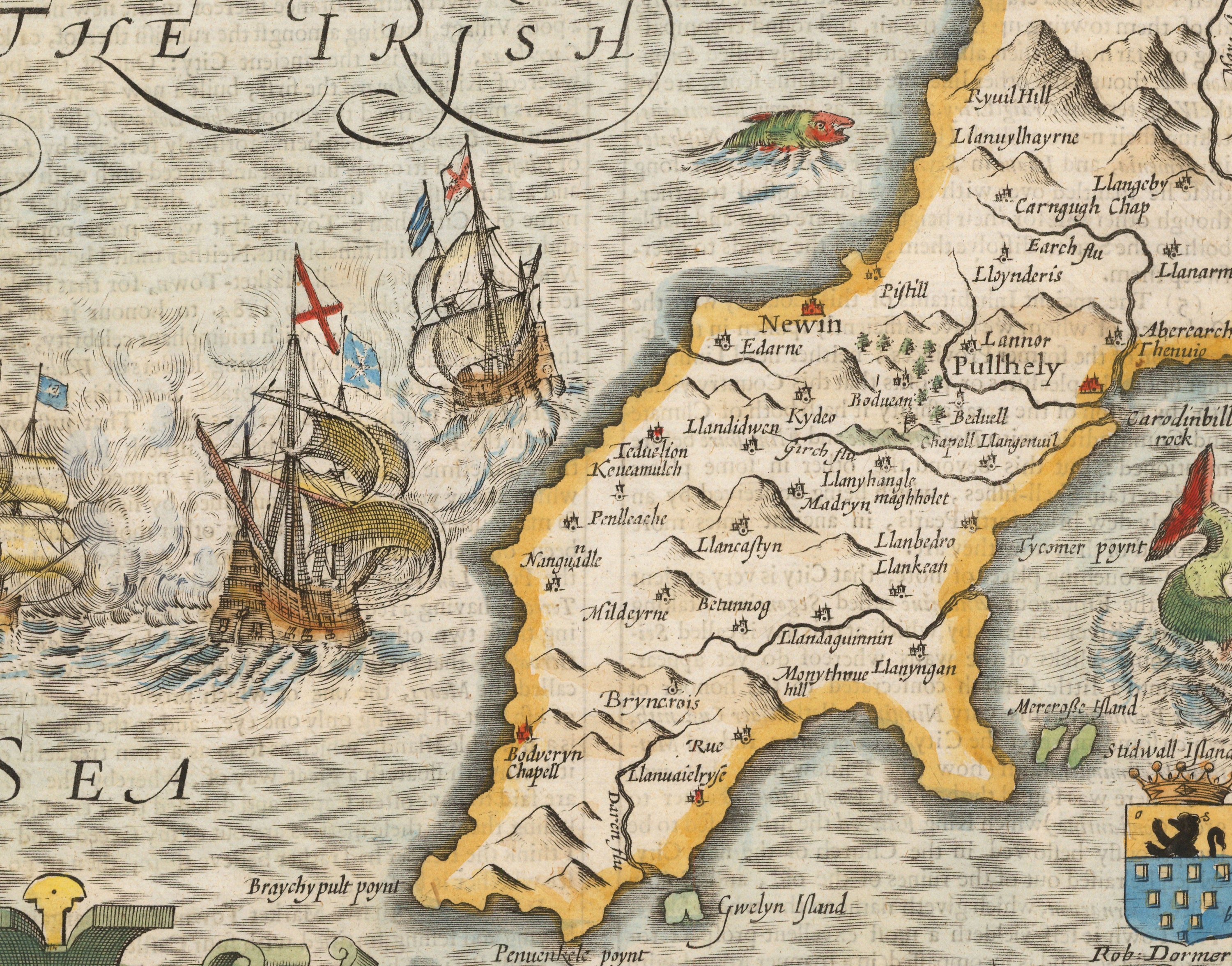 Old Map of Caernarfonshire Wales 1611 by John Speed - Etsy
