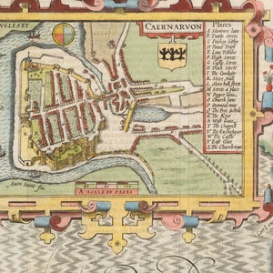 Old Map of Caernarfonshire Wales, 1611 by John Speed - Caernarfon ...