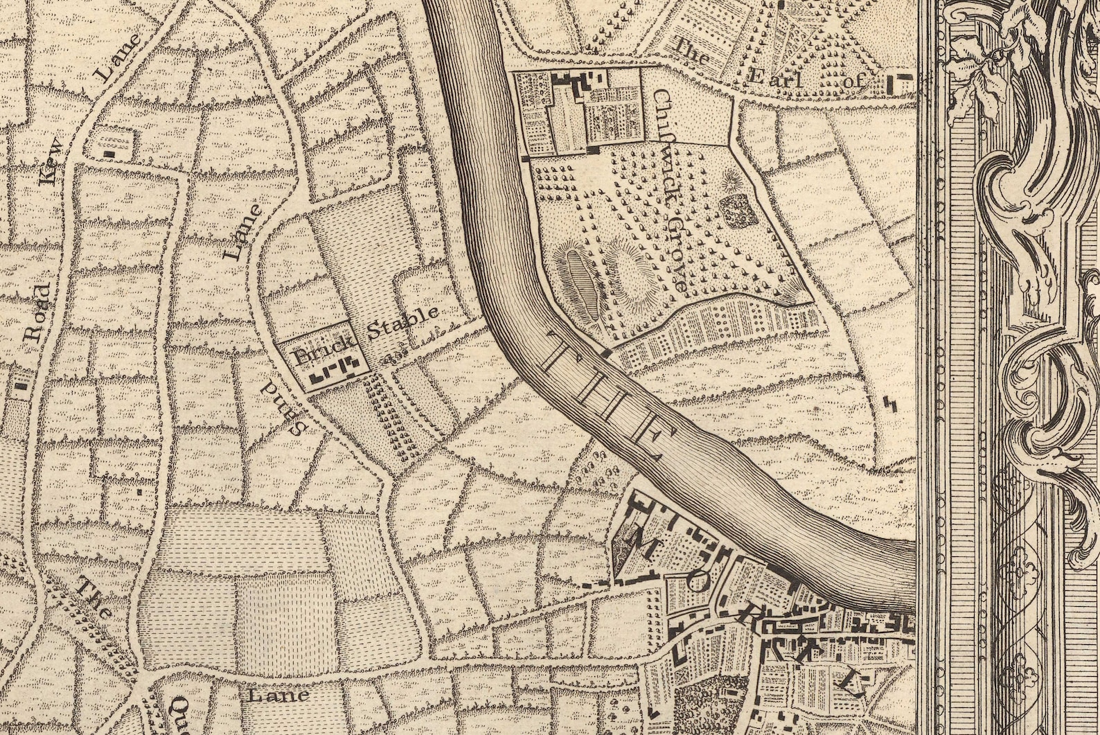 Old Map of South West London in 1746 by John Rocque - Twickenham ...