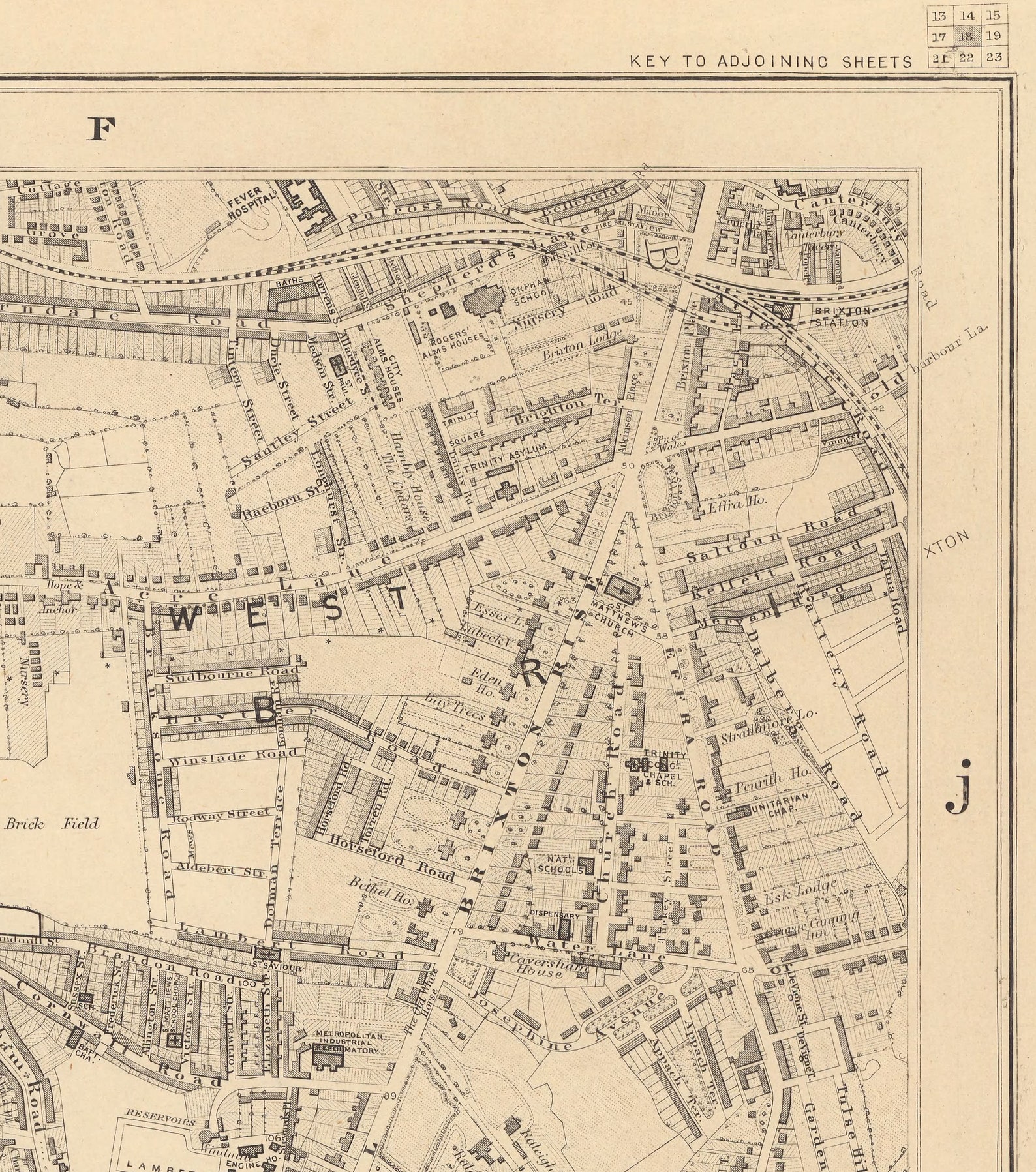 Old Map of South London in 1862 Clapham Balham Brixton | Etsy