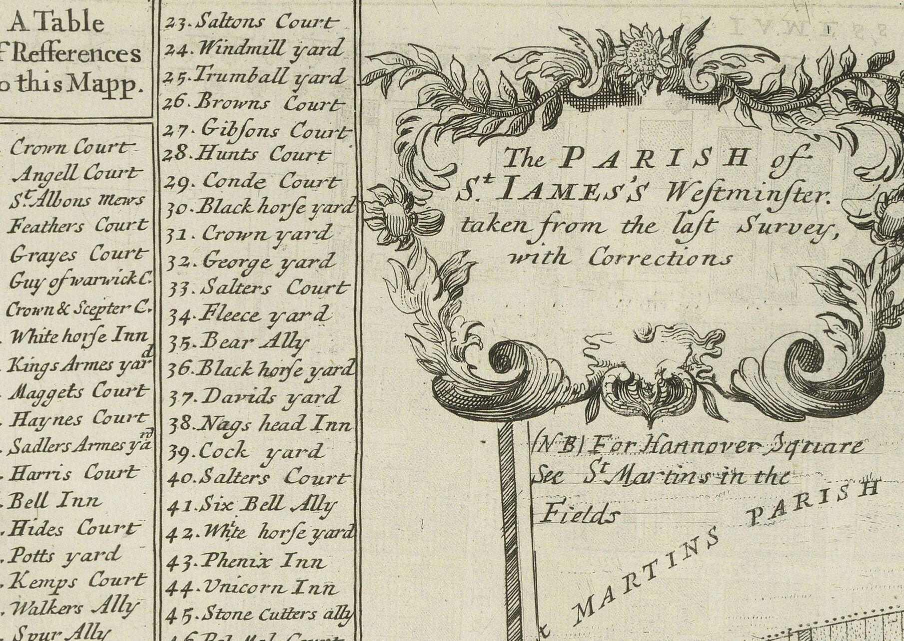 Old Map of St James's Parish 1720 by Strype and Stow - Etsy
