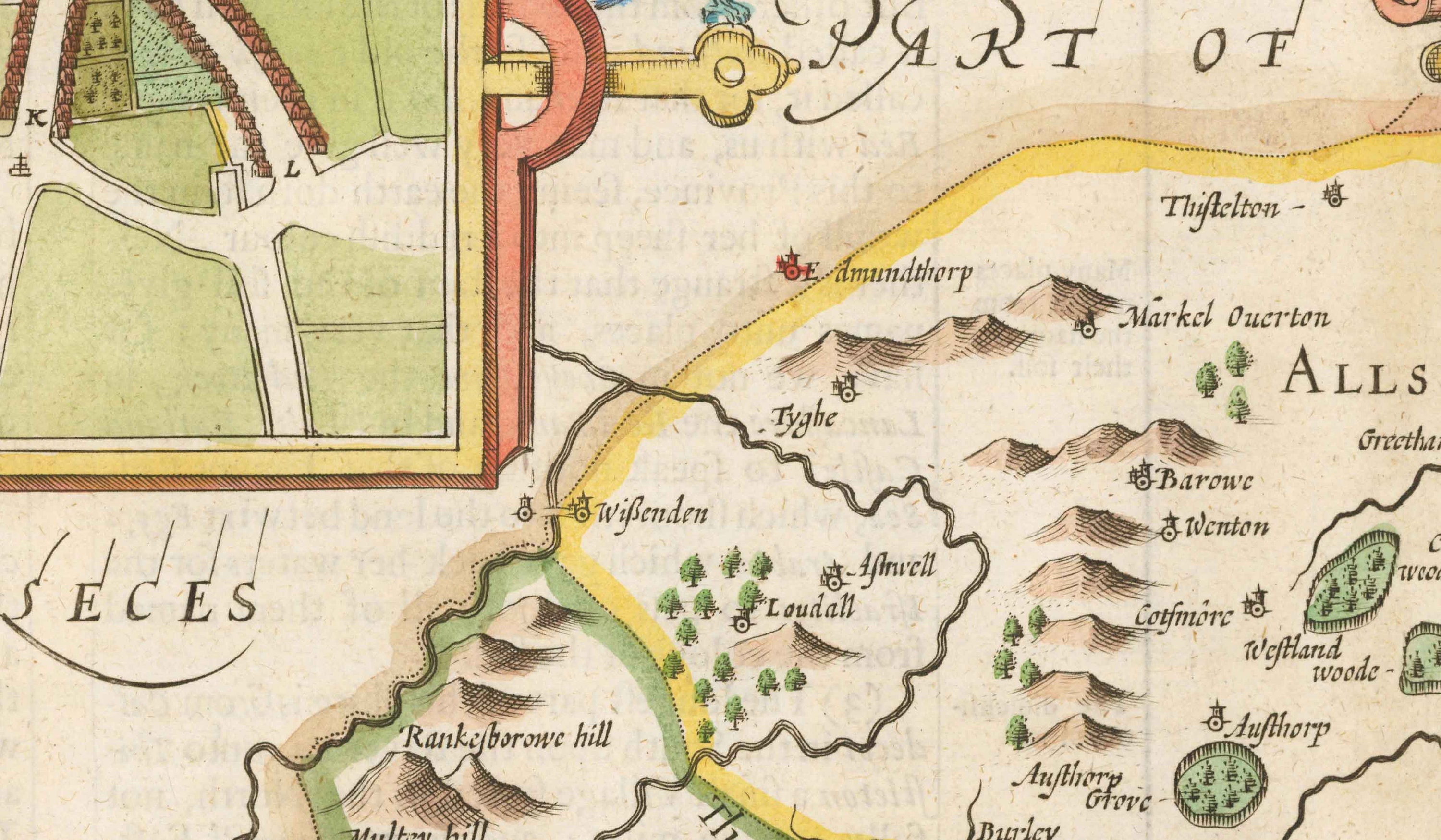 Old Map of Rutland, 1611 by John Speed - Rutlandshire, Oakham, Edith ...