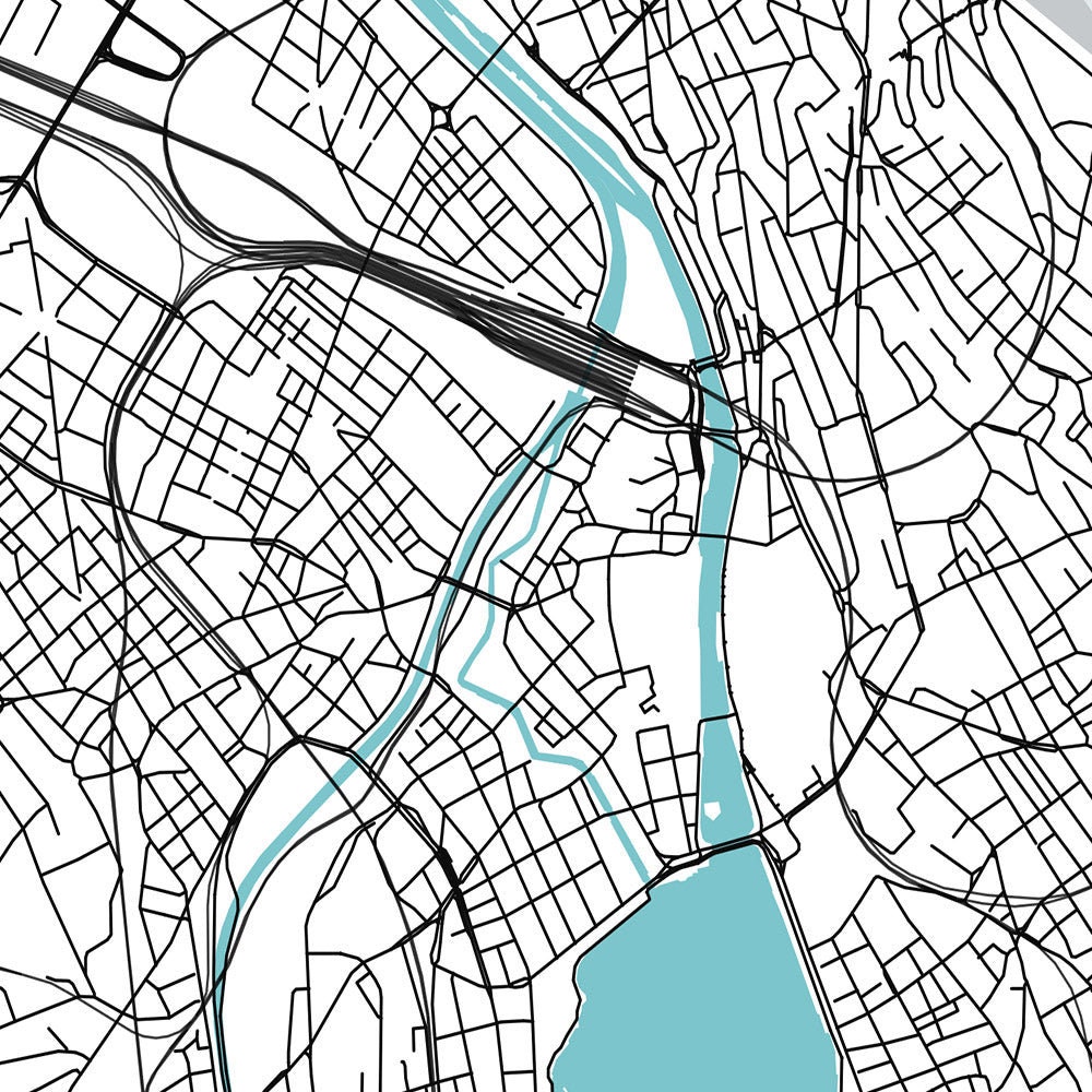 Modern City Map of Zurich: Lake Zurich, Altstadt, Bahnhof Enge, ETH ...