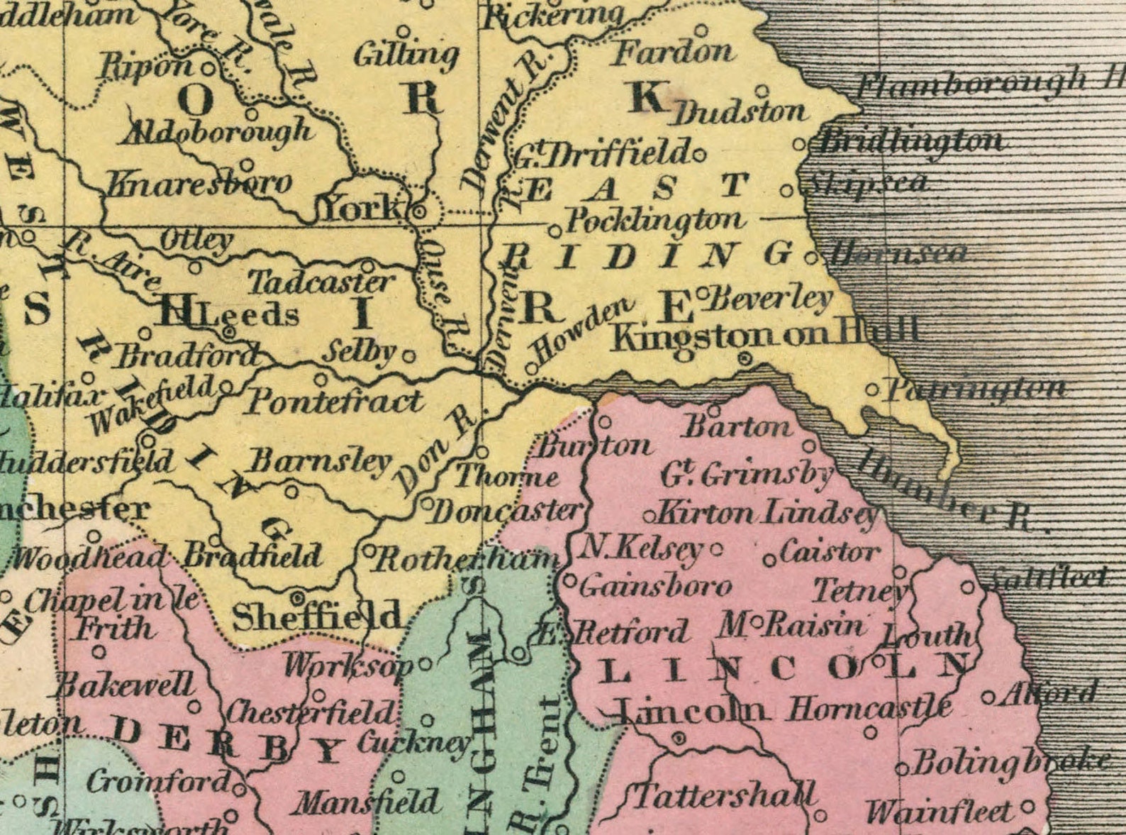 Old Map of Counties in England & Wales, 1827 Historic County Map ...