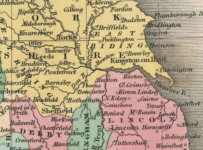 Old Map of Counties in England & Wales 1827 Historic County - Etsy UK
