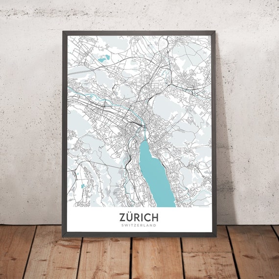 Map Of Lake Zurich Switzerland