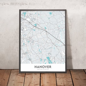 Modern City Map of Hanover, MA: Hanover Center, Silver Lake, Route 3 ...
