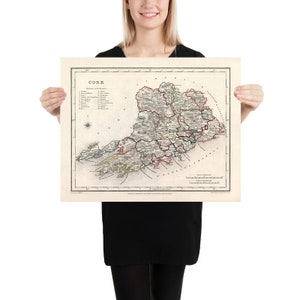 Old Map of County Cork by Samuel Lewis, 1844: Cobh, Kinsale, Blarney ...