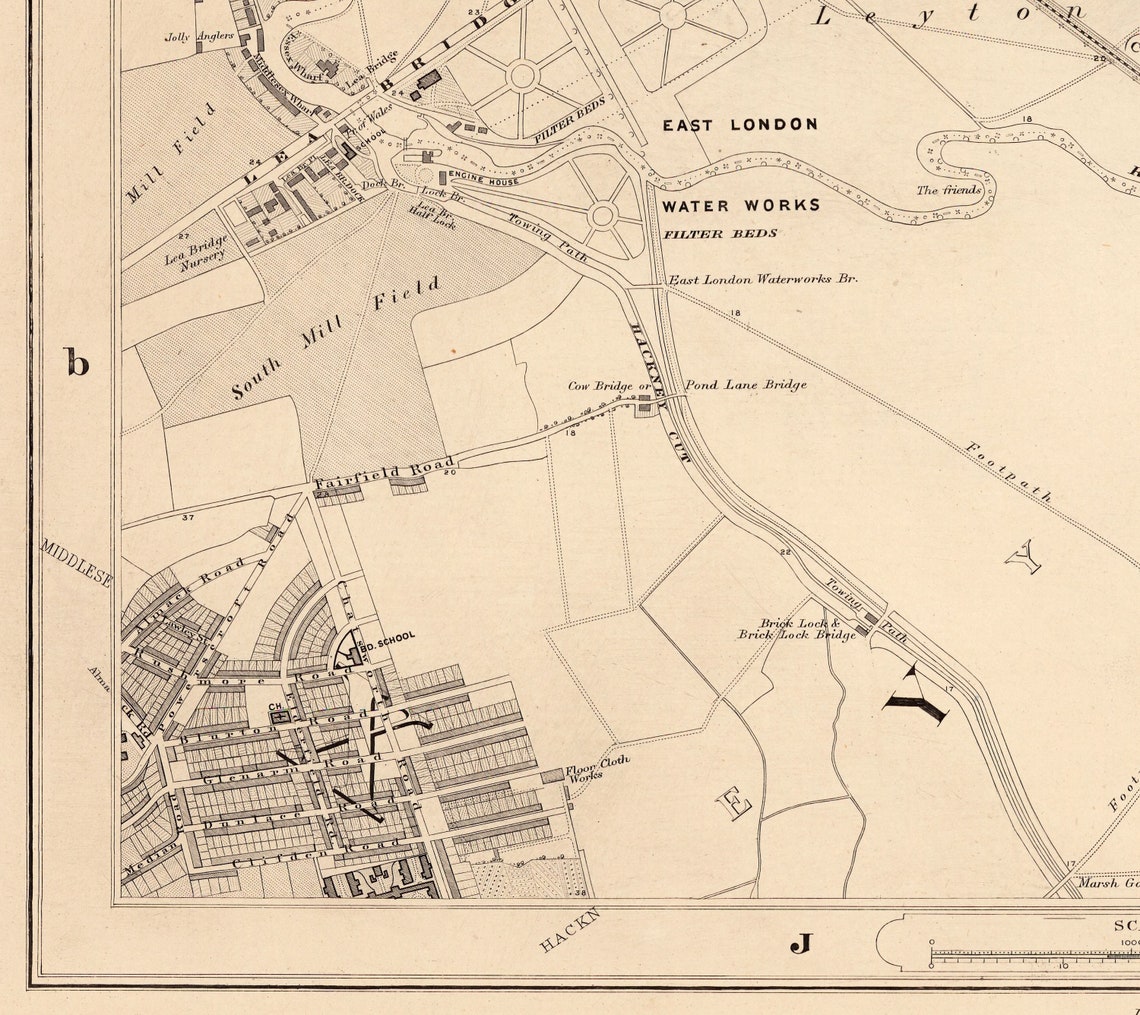 Old Map of North East London 1862 Walthamstow Leyton - Etsy UK