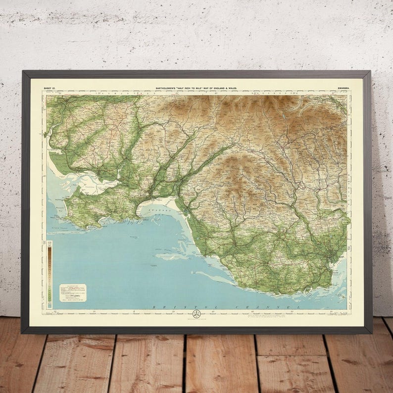 Old OS Map of Swansea, South Wales by Bartholomew, 1901: Neath ...