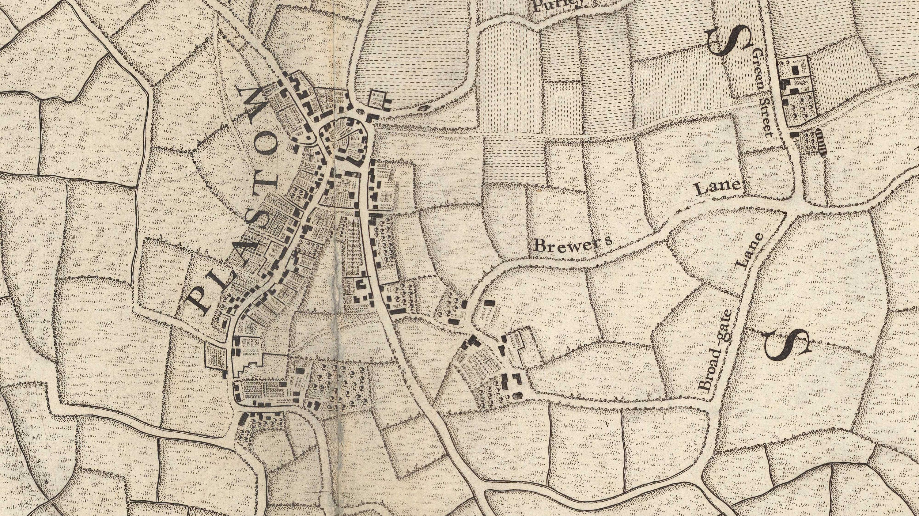 Old Map of East London in 1746 by John Rocque - Stratford, Eastham ...