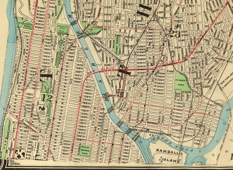 Old Map of the Bronx in 1900 by Hyde and Co. New York City - Etsy UK