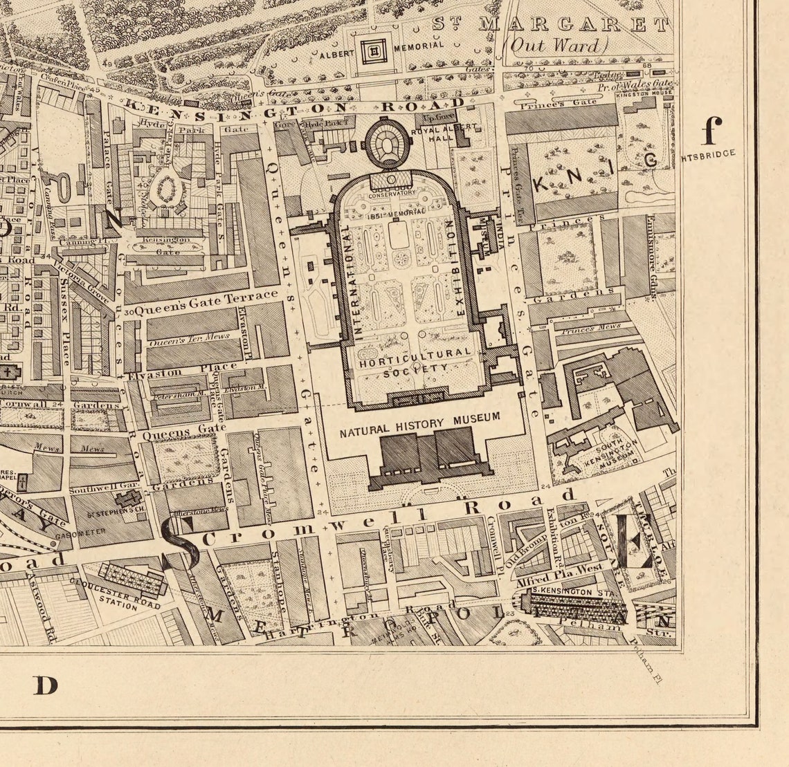 Old Map of West London - Notting Hill, Kensington, Portobello Road ...