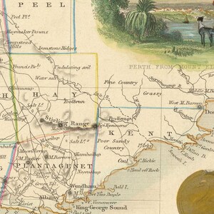 Old Map of Western Australia, 1851 by Tallis & Rapkin - Swan River ...