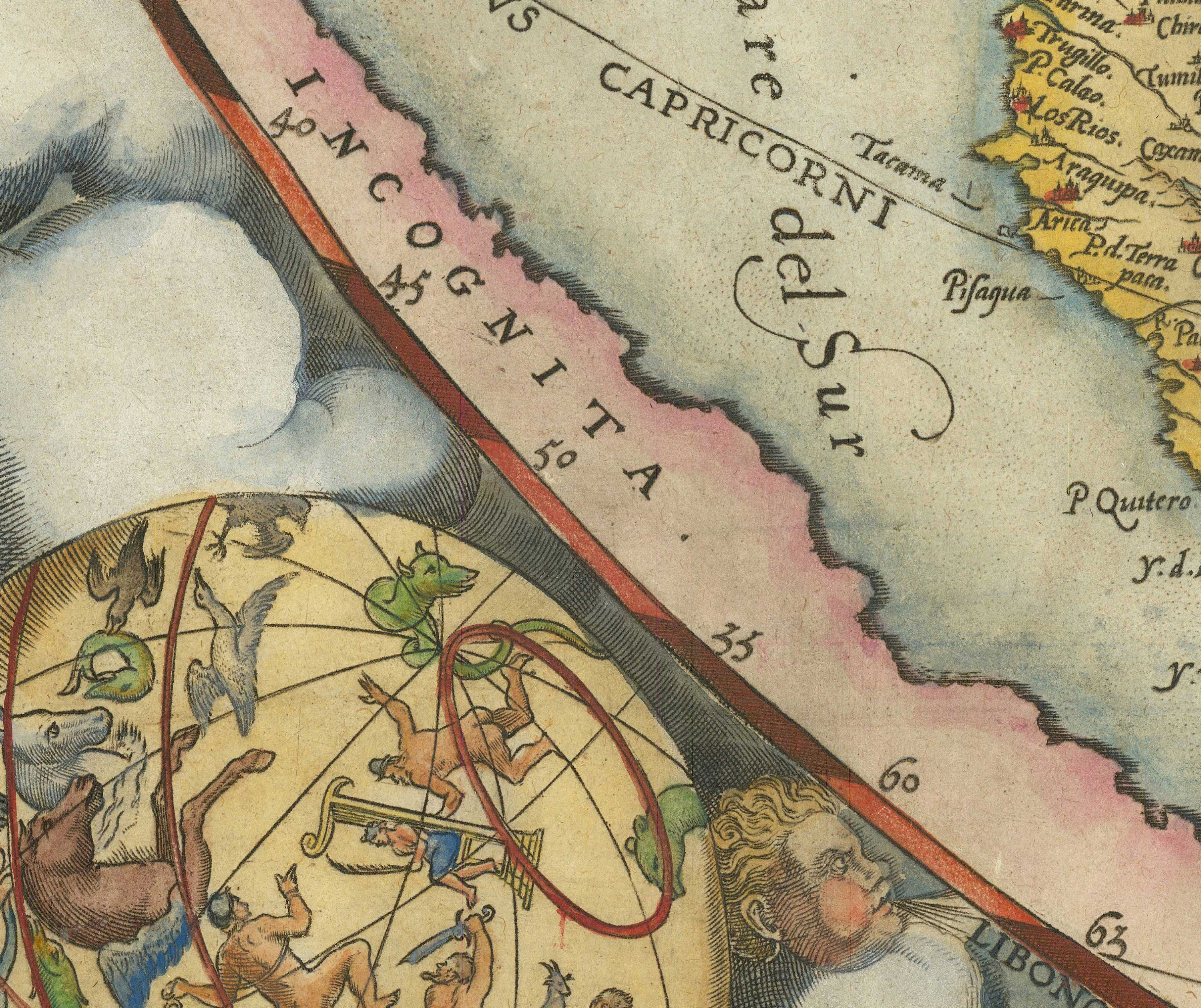 Very Old World Map, 1571 by Gerard De Jode - Cordiform Projection ...
