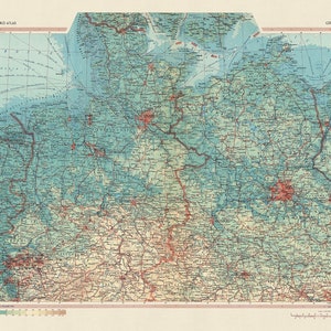 Old Map of Northern Germany, 1967: North Rhine-westphalia, Schleswig ...