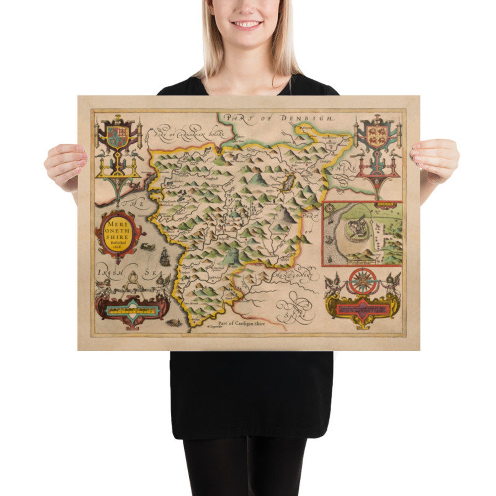 Old Map of Merionethshire Wales in 1611 by John Speed - Etsy UK