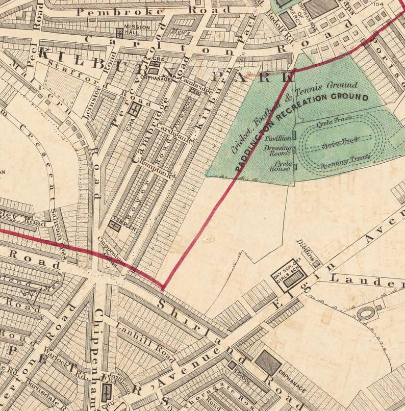 Old Map of West London, 1862 - St Johns Wood, Kilburn, Kensal Green ...