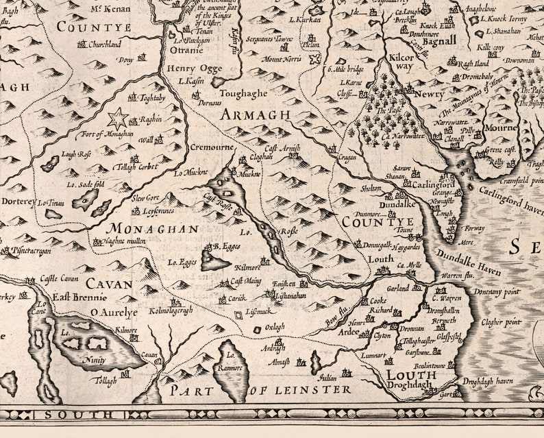 Old Map of Ulster, Northern Ireland in 1611 by Speed - Belfast, Derry ...