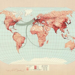 Old Infographic Map of World Population Density, 1967: Emigration ...