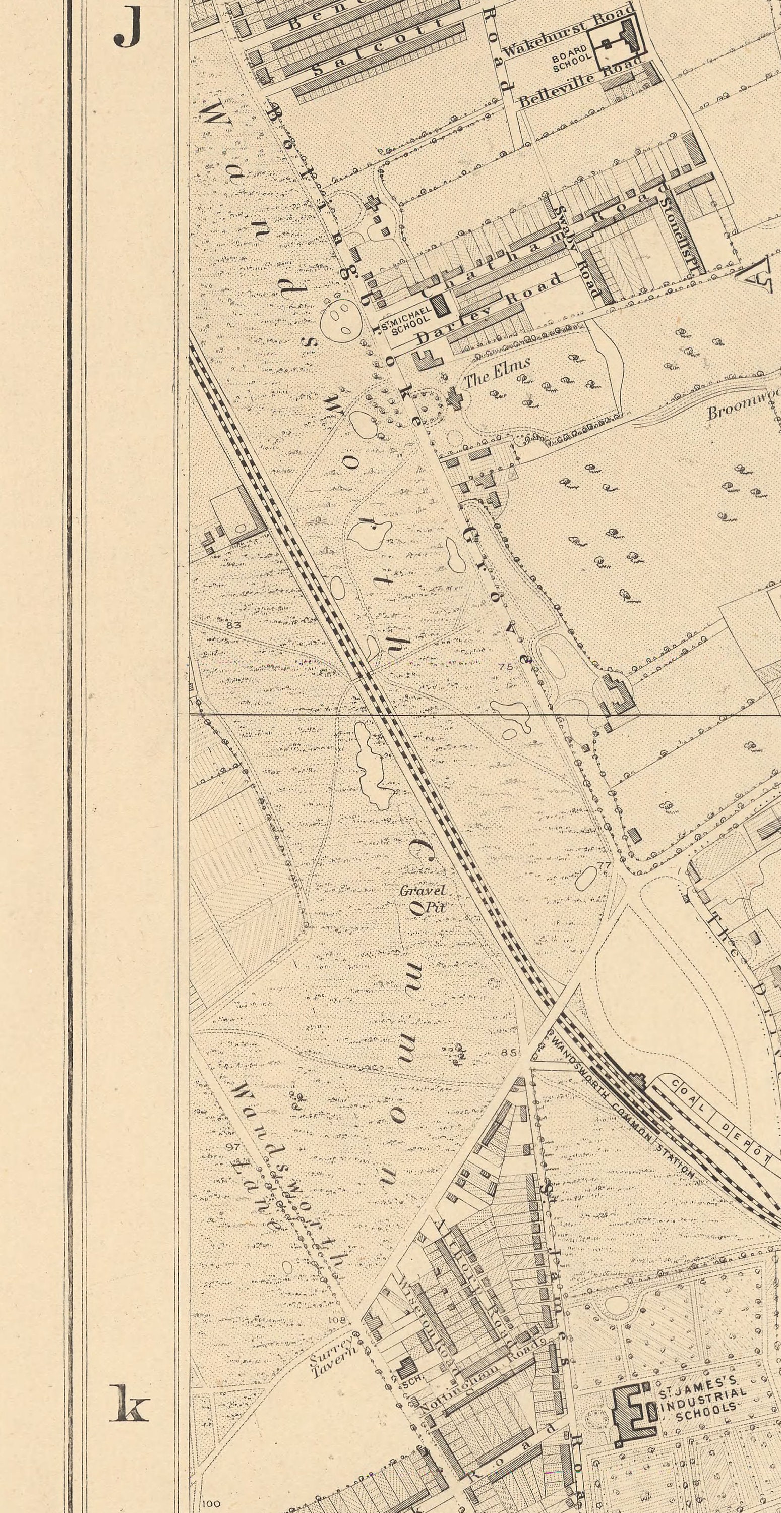 Old Map of South London in 1862 - Clapham, Balham, Brixton, Tooting ...