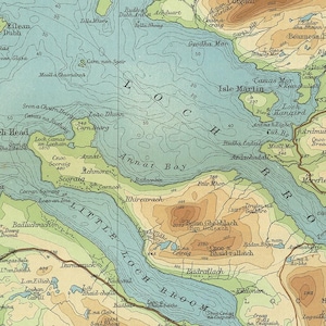 Old OS Map of Gair Loch & Loch Inver, Scottish Highlands, 1901 ...
