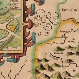 Old Map of Montgomeryshire, Wales, 1611 by John Speed - Powys, Maldwyn ...