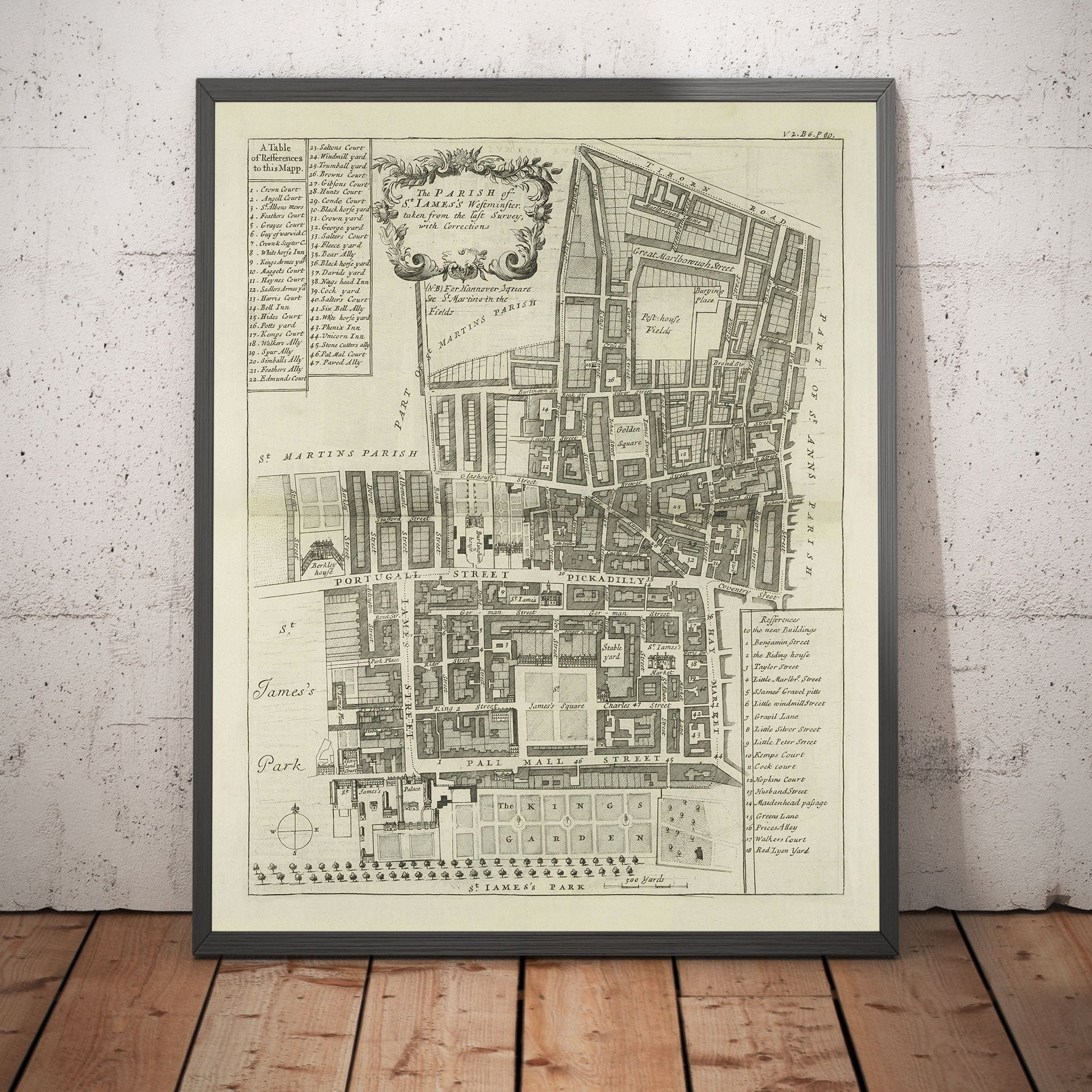 Old Map of St James's Parish 1720 by Strype and Stow - Etsy