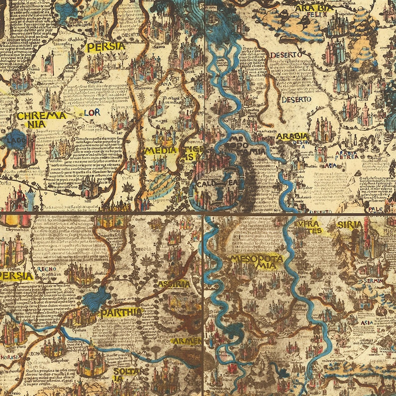 Rare Old Mappa Mundi by Fra Mauro, 1450: the Best Geocentric Medieval ...
