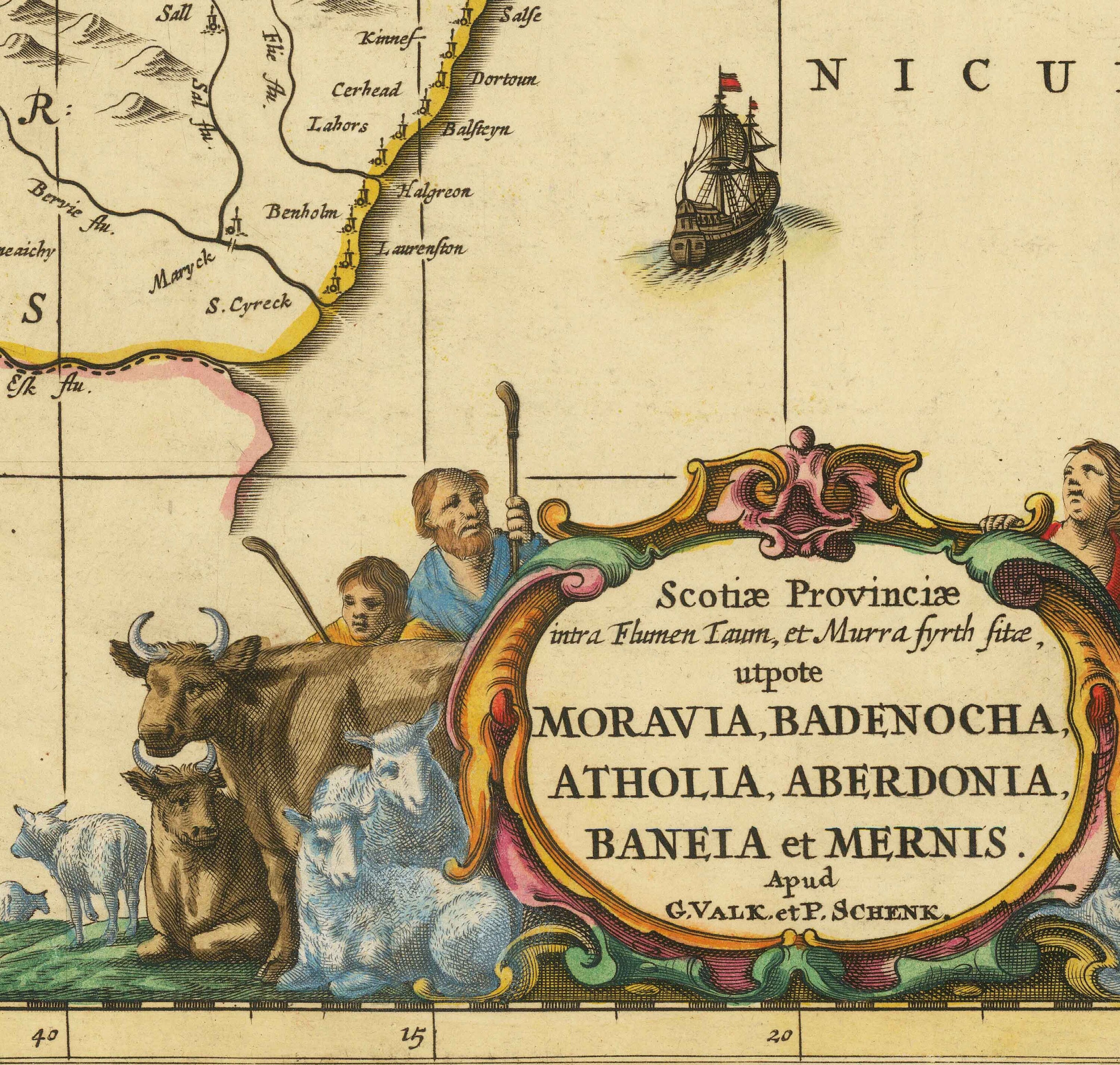 Old Map of Aberdeen, Inverness, Moray & Angus, 1690 - Dundee, Perth ...