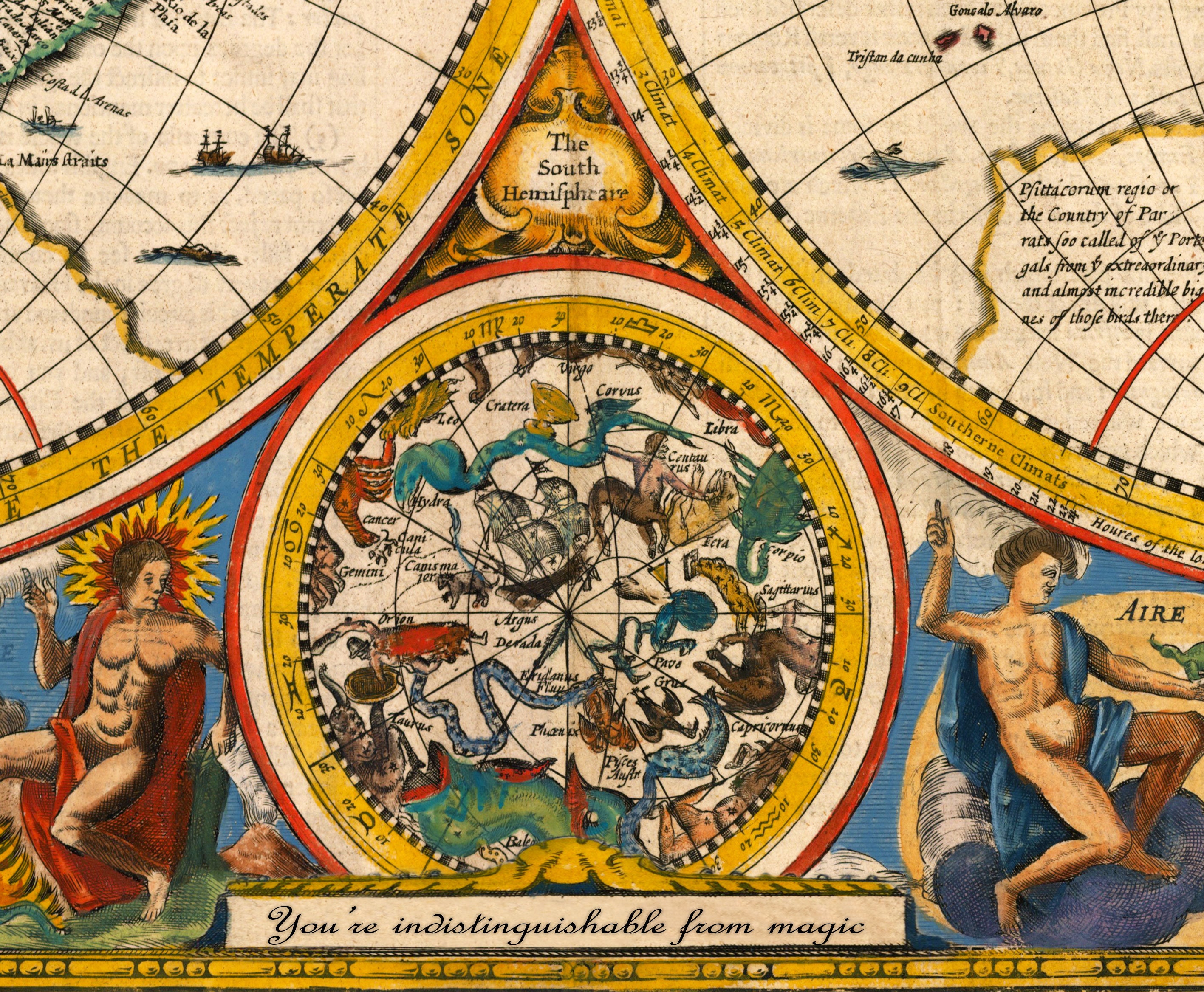 Rare Old World Atlas Map From 1651 by John Speed - Colour Vintage Wall ...