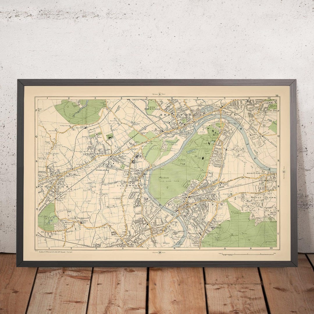 Old Map of West London, 1900: Brentford, Richmond, Kew Gardens ...