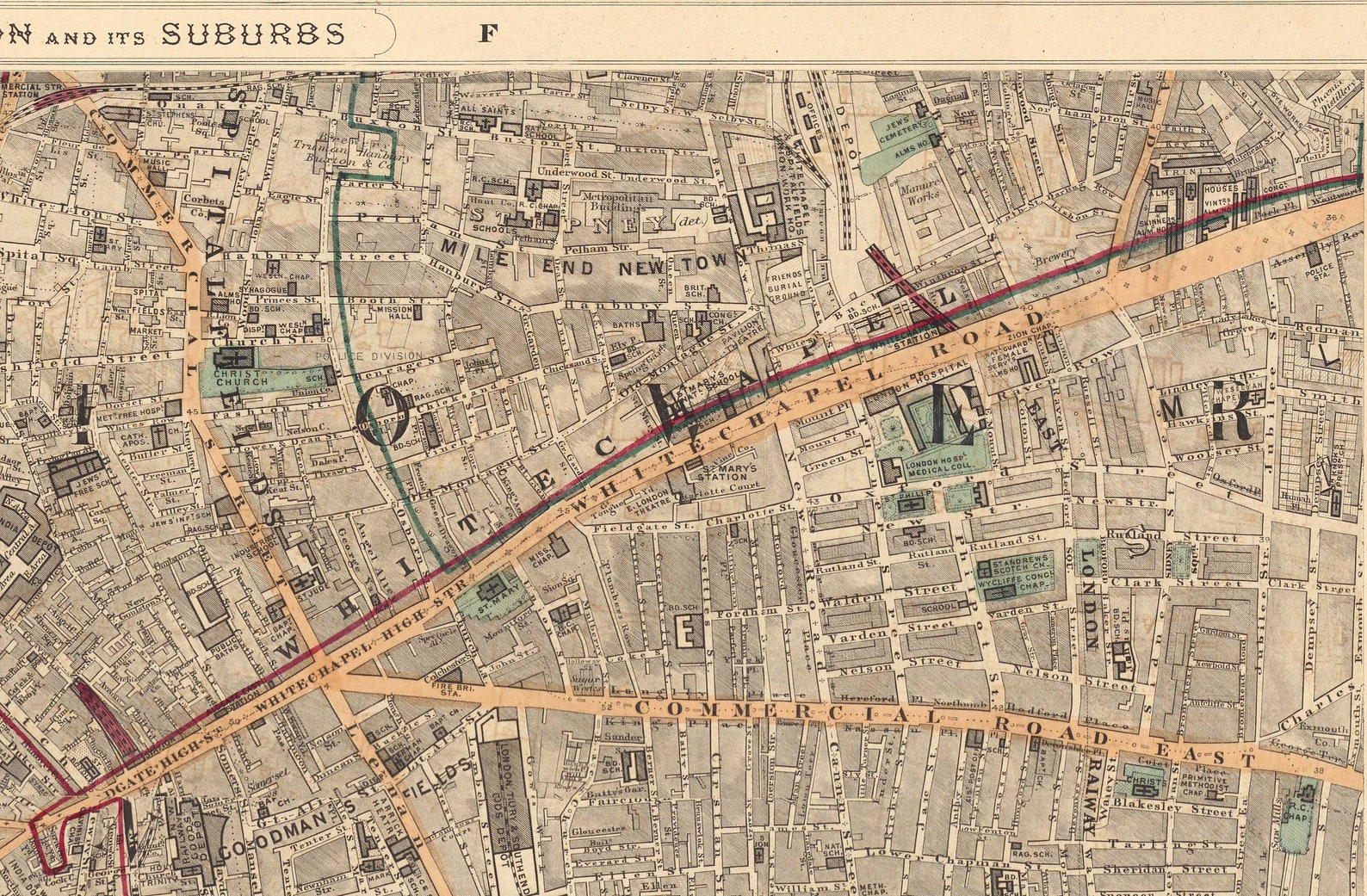 Old Map of City of London, 1891 - London Bridge, St Pauls, Liverpool St ...