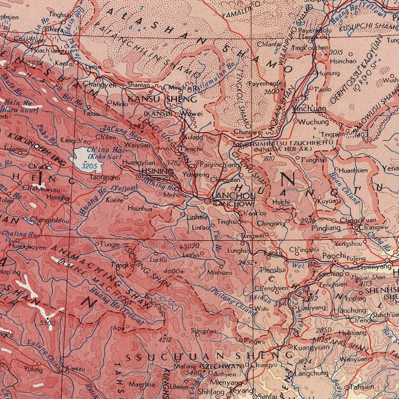 Old Map of Mongolia and China, 1967: Korea, Taiwan, Detailed Political ...