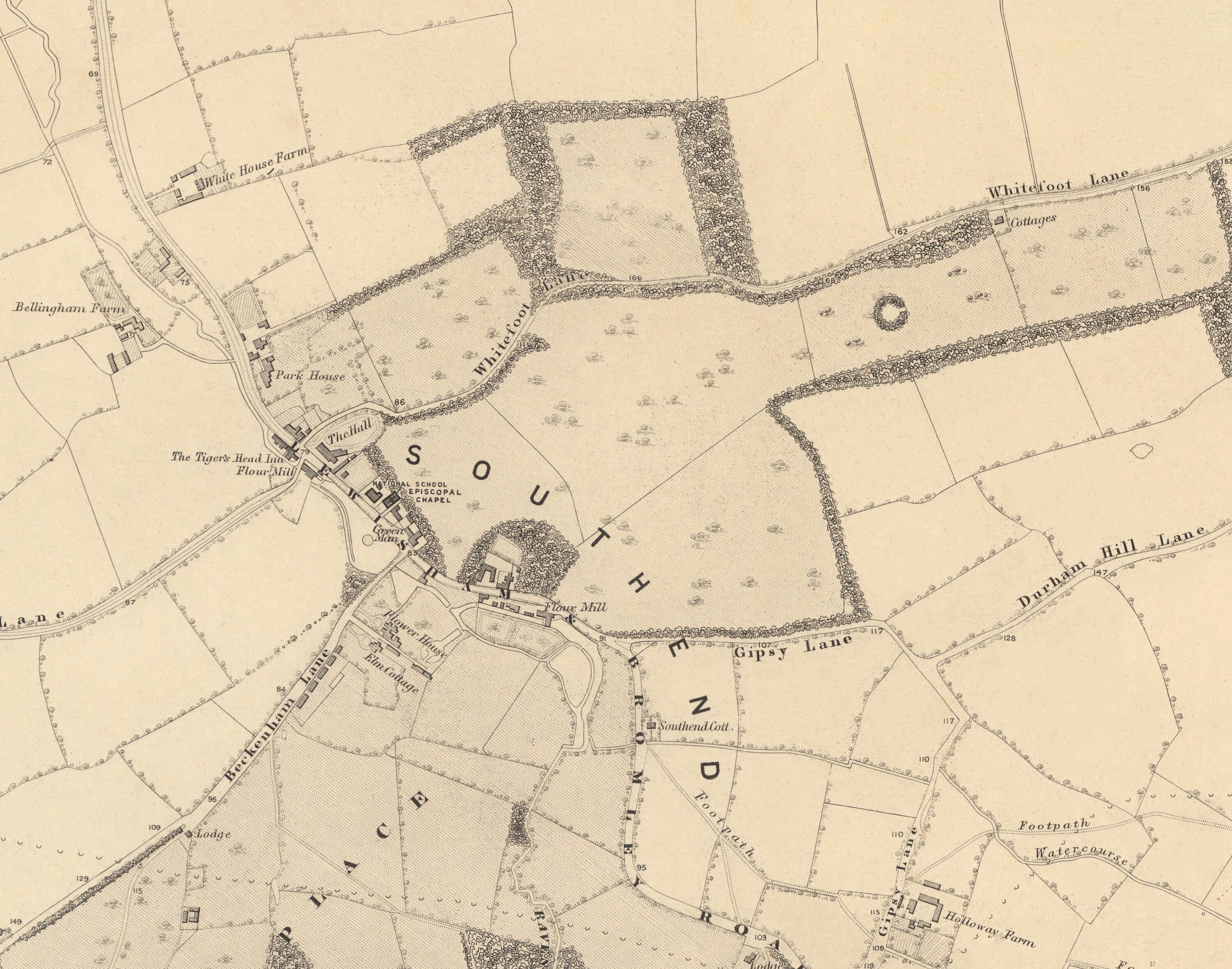 Old Map of South East London, 1862 - Bromley, Beckenham, Sydenham ...
