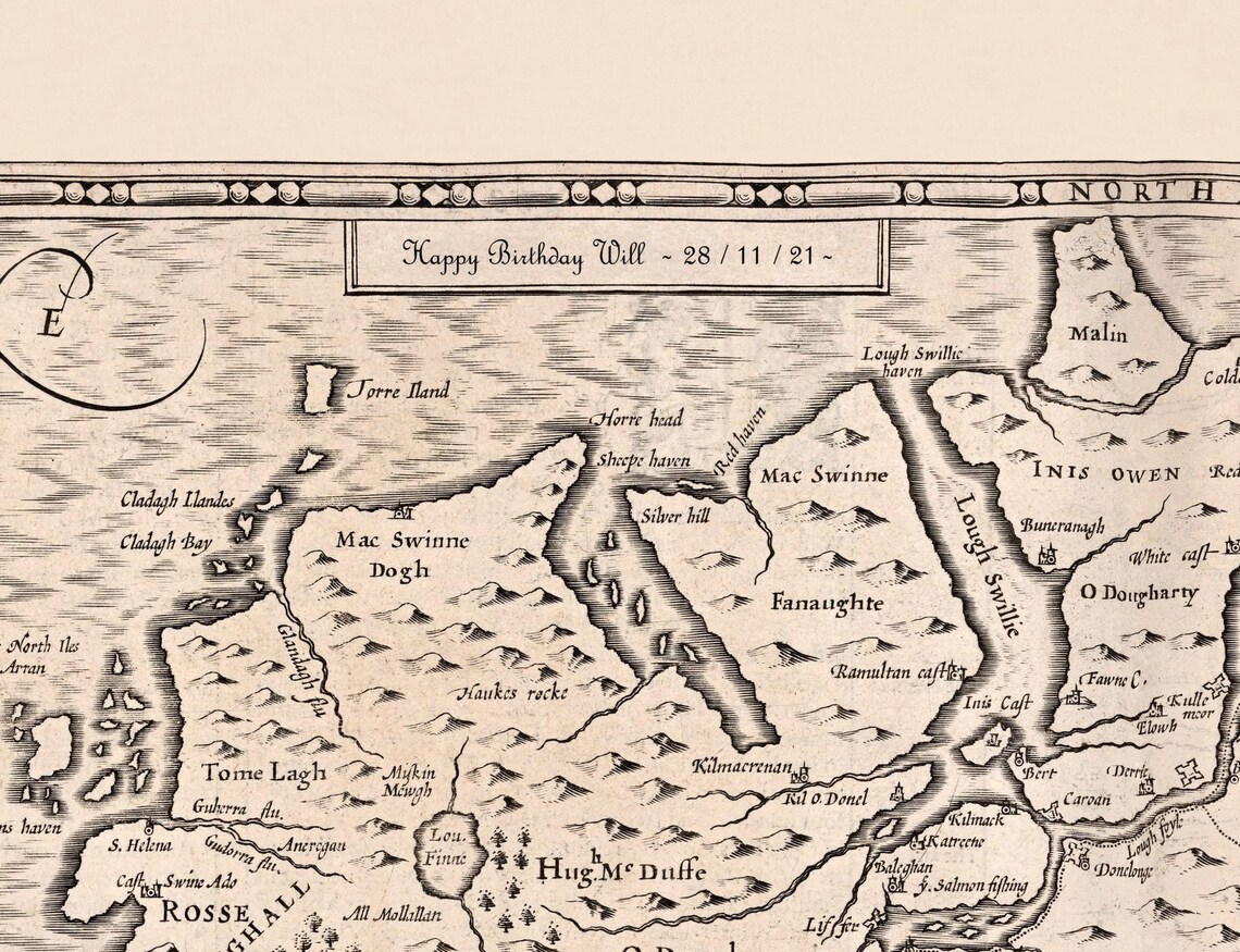 Old Map of Ulster, Northern Ireland in 1611 by Speed - Belfast, Derry ...