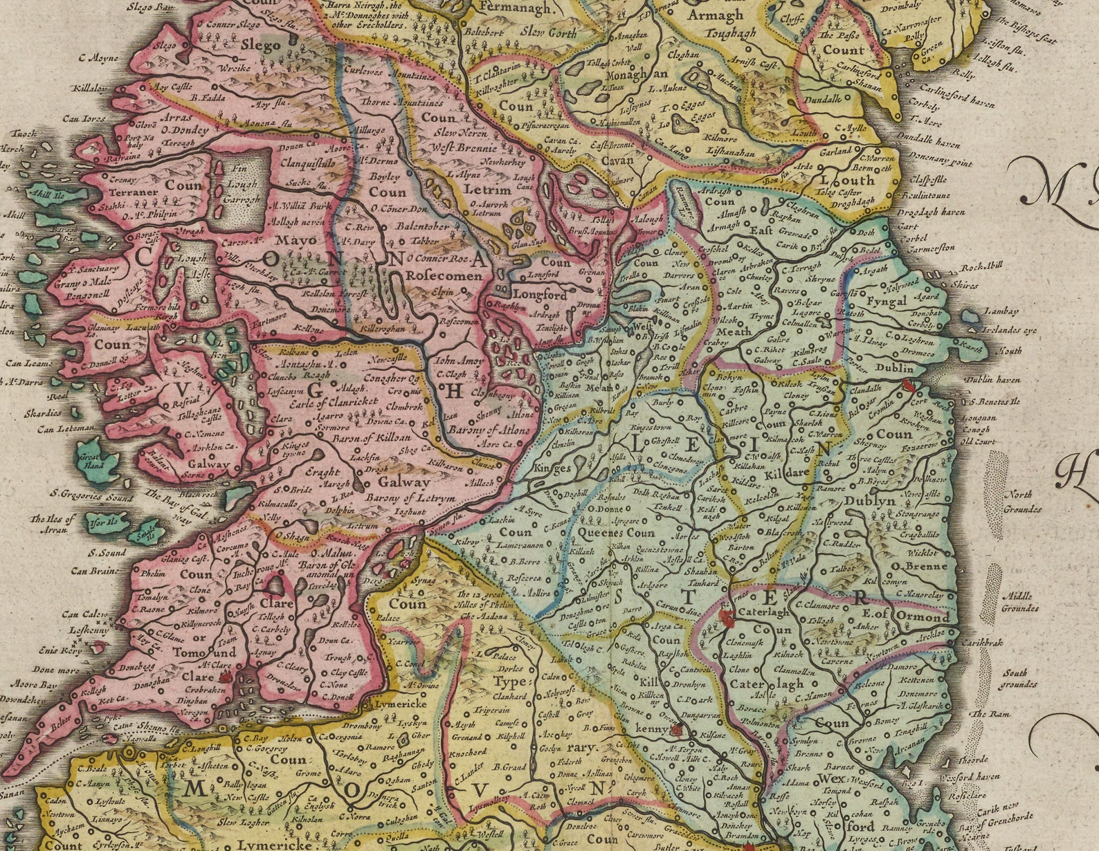 Old Map of Ireland Hibernia Eire in 1654 by Joan Blaeu | Etsy