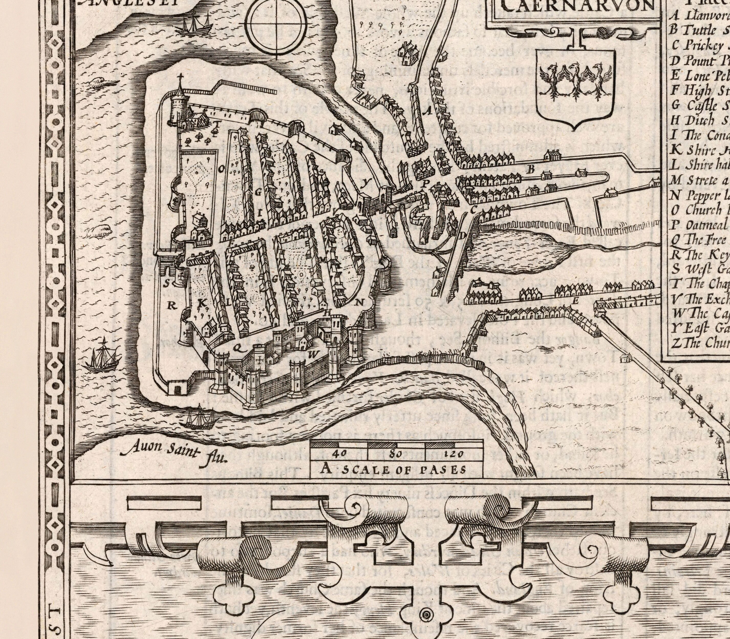 Old Map of Caernarfonshire Wales, 1611 by John Speed - Caernarfon ...