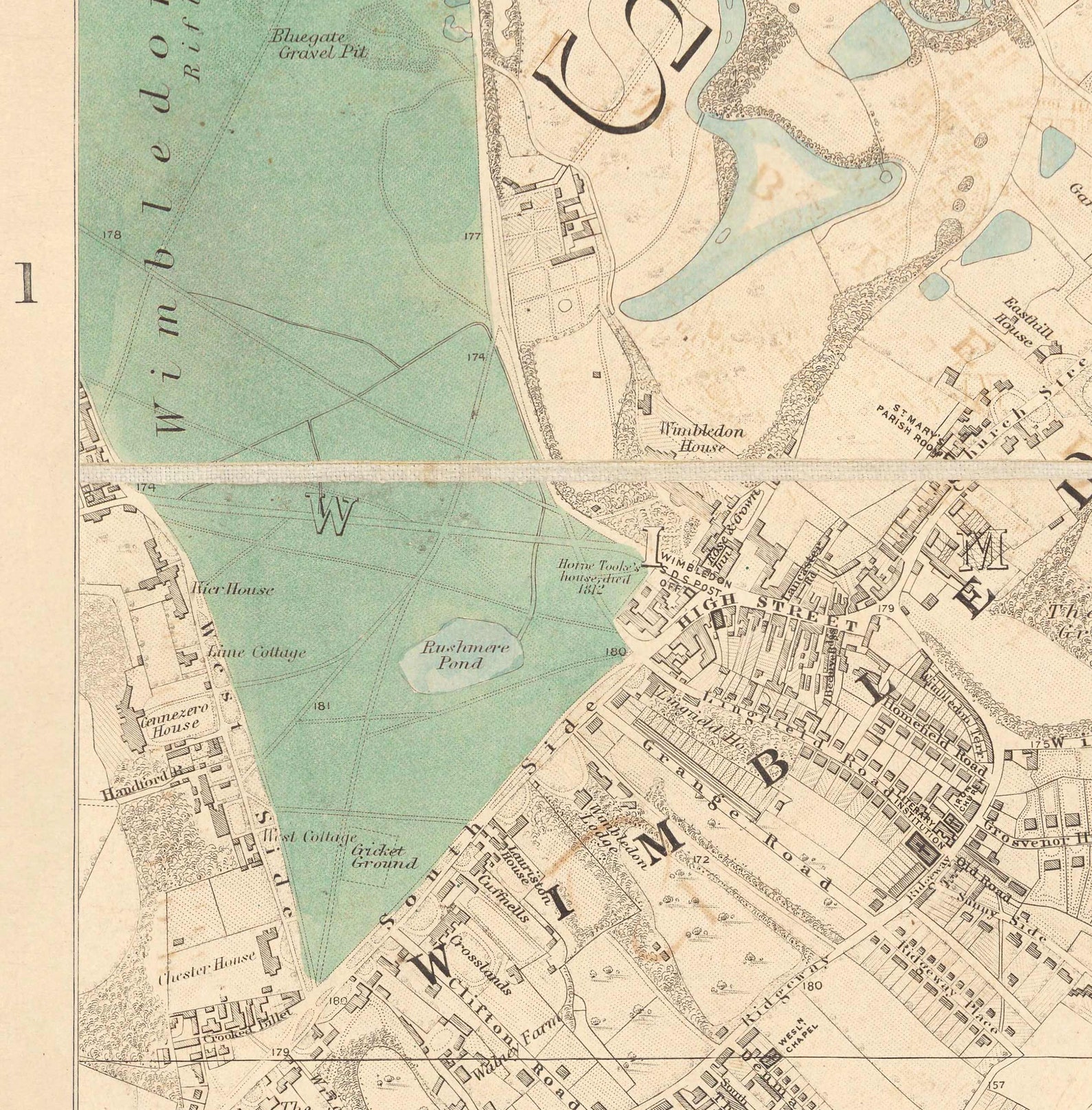 Old Map of South West London 1891 Wimbledon Merton - Etsy UK