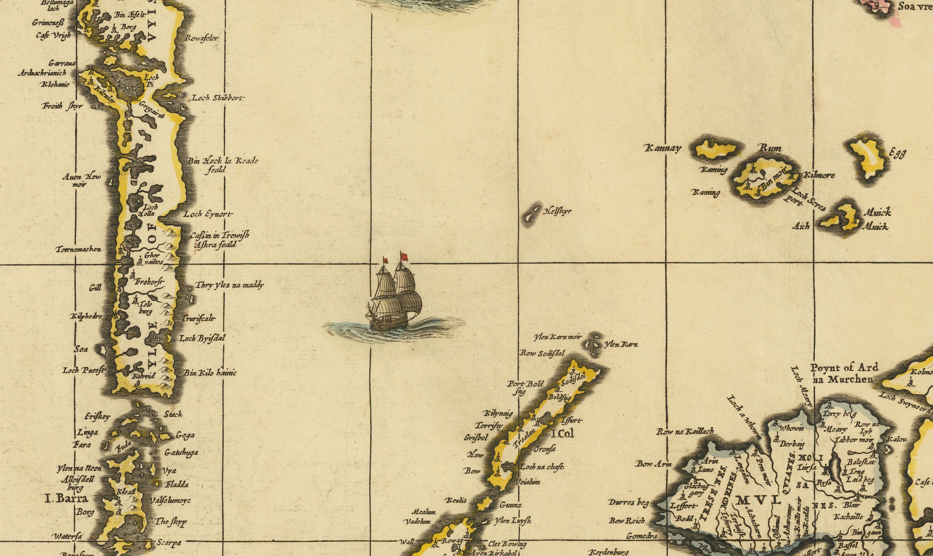 Old Map of Inner & Outer Hebrides, Mull and Skye, 1690 - Lochaber, Uist ...